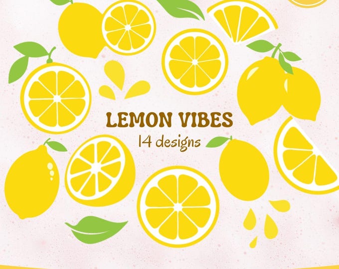 Lemon Svg Bundle, Lemon Slice Clipart Png, Fruit Svg, Lime/lemon Summer ...