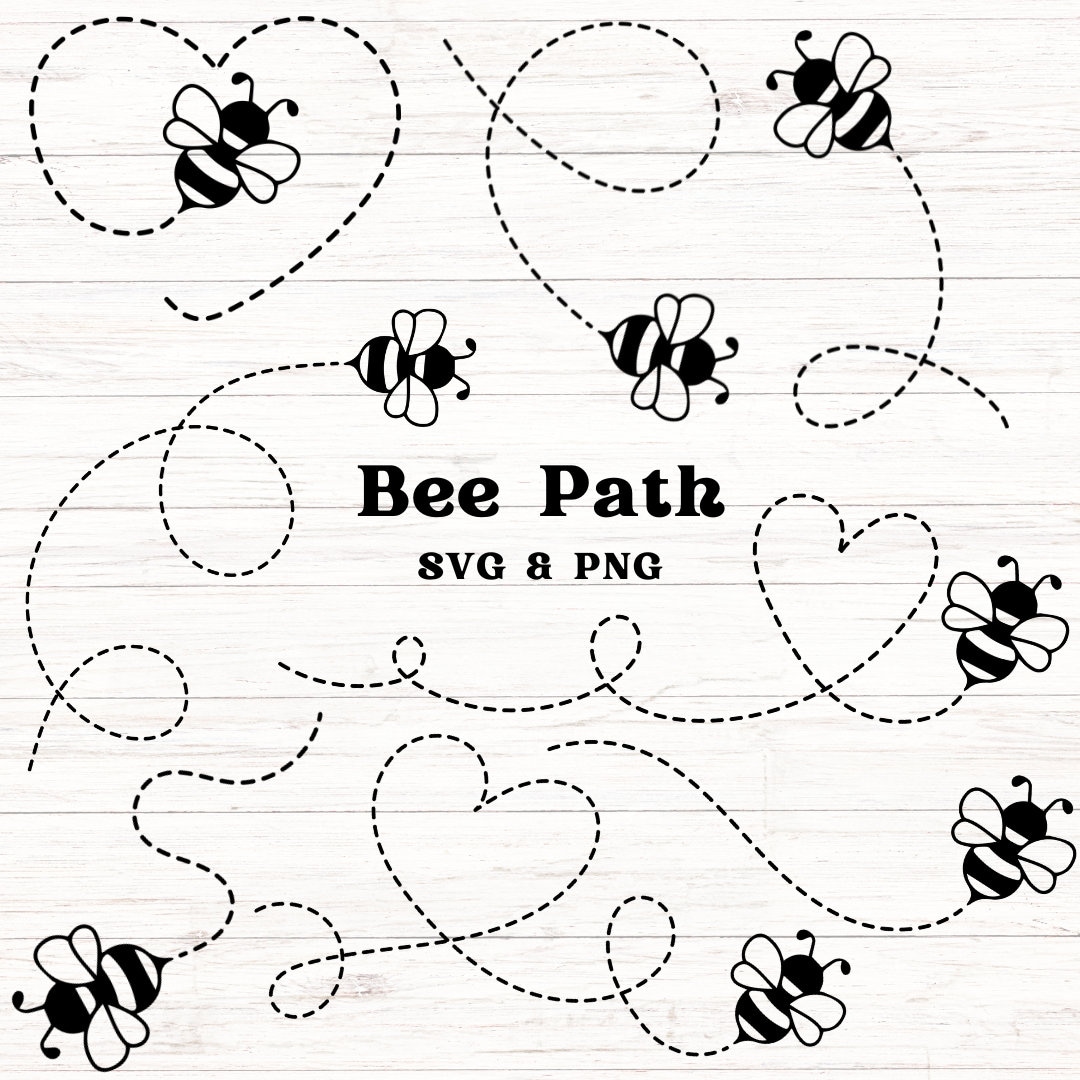 Bee Path Bundle SVG PNG, Bee Bundle Svg, Bee Trail SVG, Cricut Cut File ...