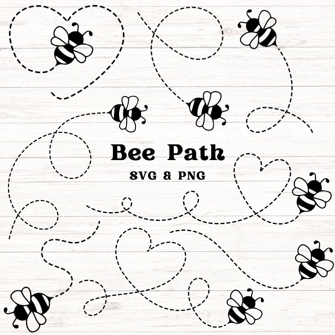Bee Path Bundle SVG PNG, Bee Bundle Svg, Bee Trail SVG, Cricut Cut File ...