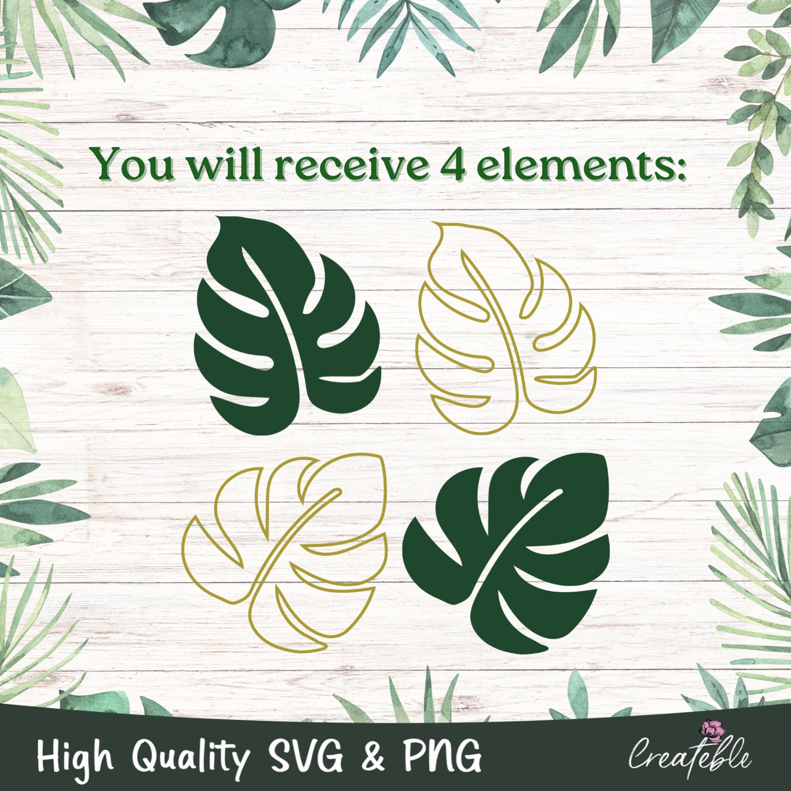 Monstera SVG Layered Monstera SVG Tropical Leaves SVG - Etsy