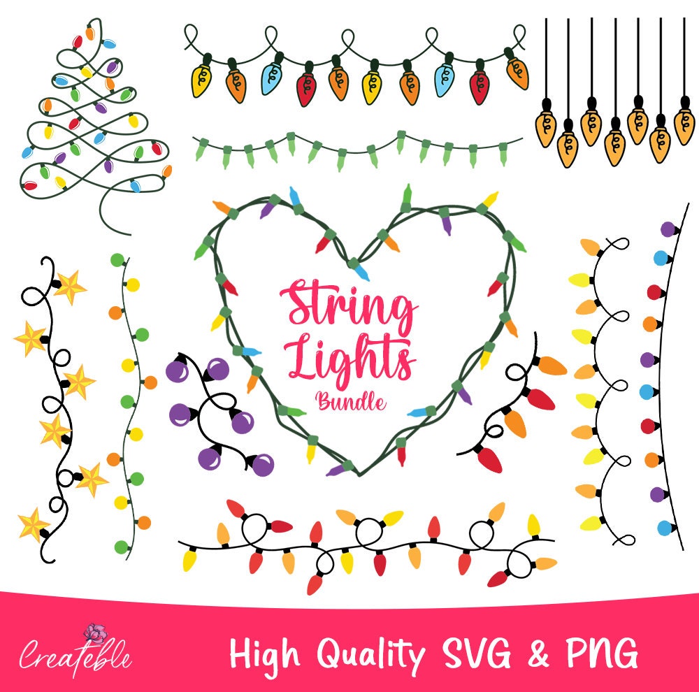 Christmas Lights SVG, Christmas Tree With Lights SVG, Christmas Lights ...