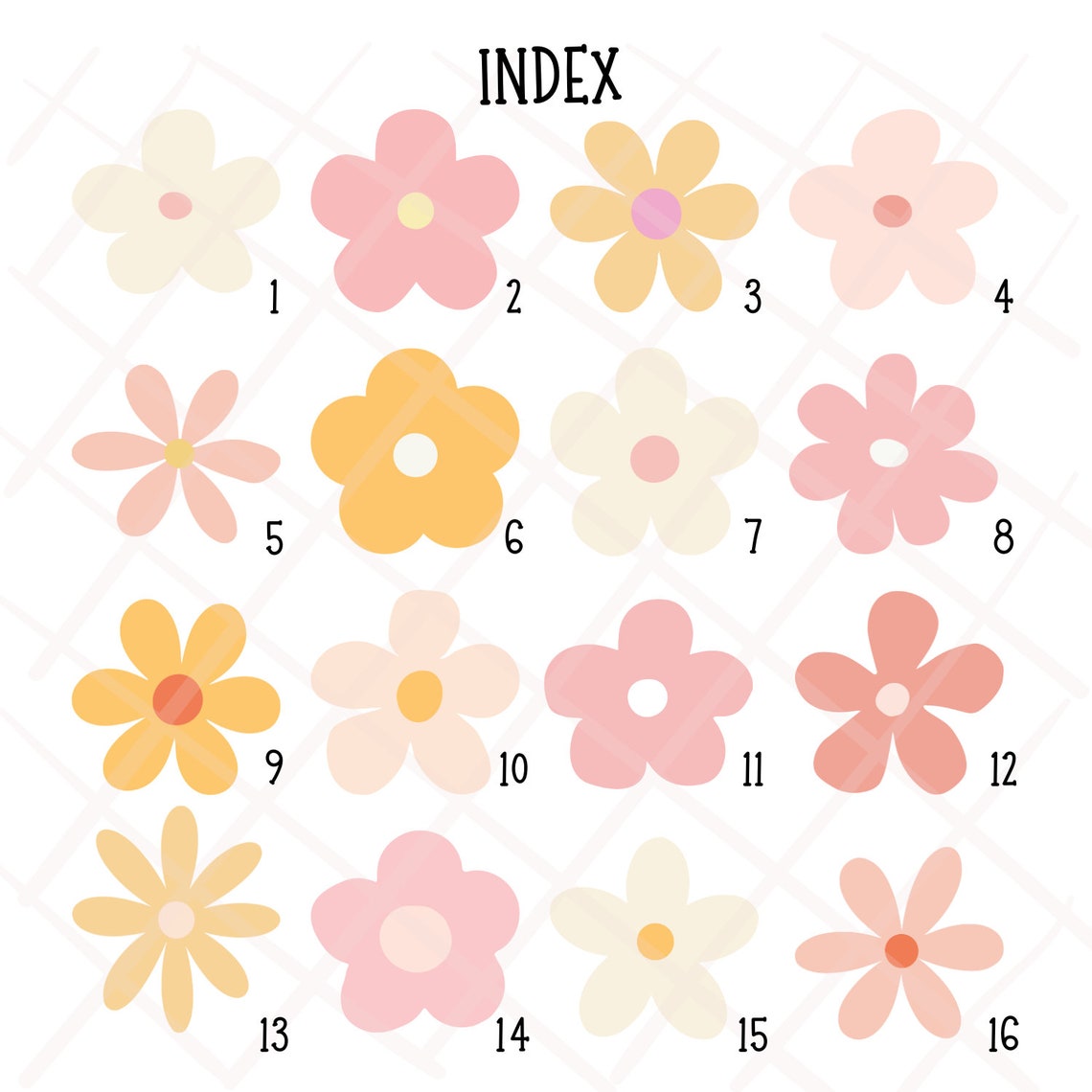 Cute Flower SVG PNG, Daisy Clipart, Flower Doodle SVG, Pastel Flower ...