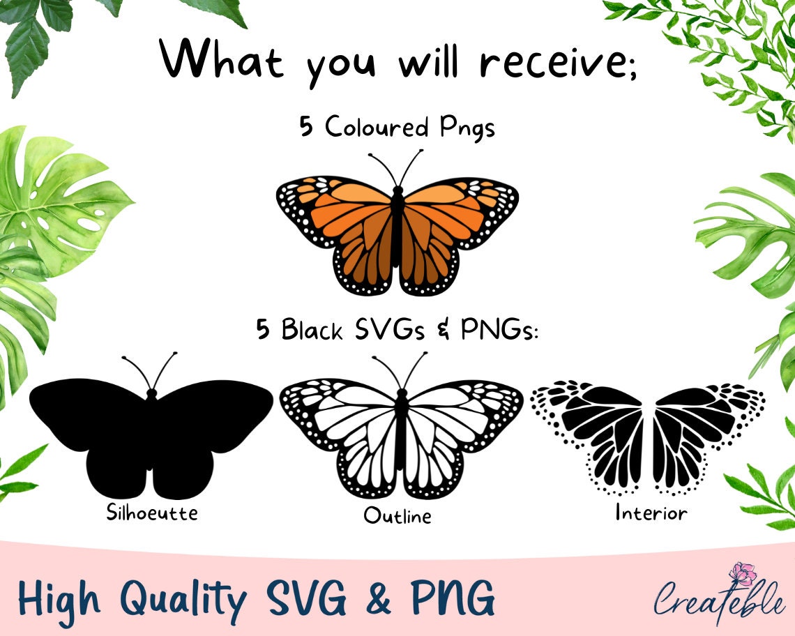 Layered Butterfly SVG, Monarch SVG, Monarch PNG, Butterfly Svg Bundle ...