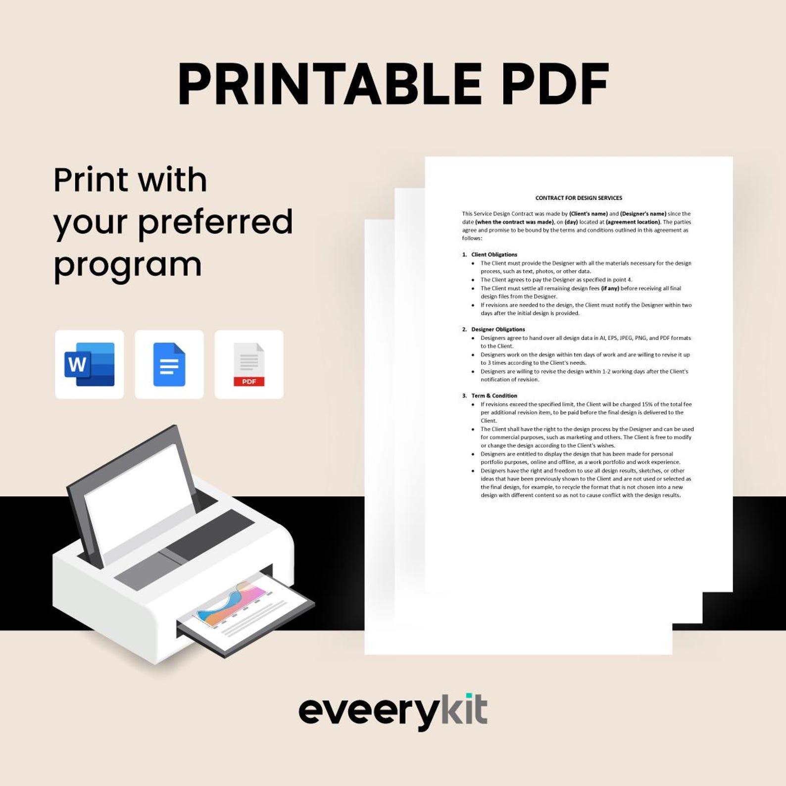 Design Service Contract Template for Freelancers: Quick & Easy - Etsy