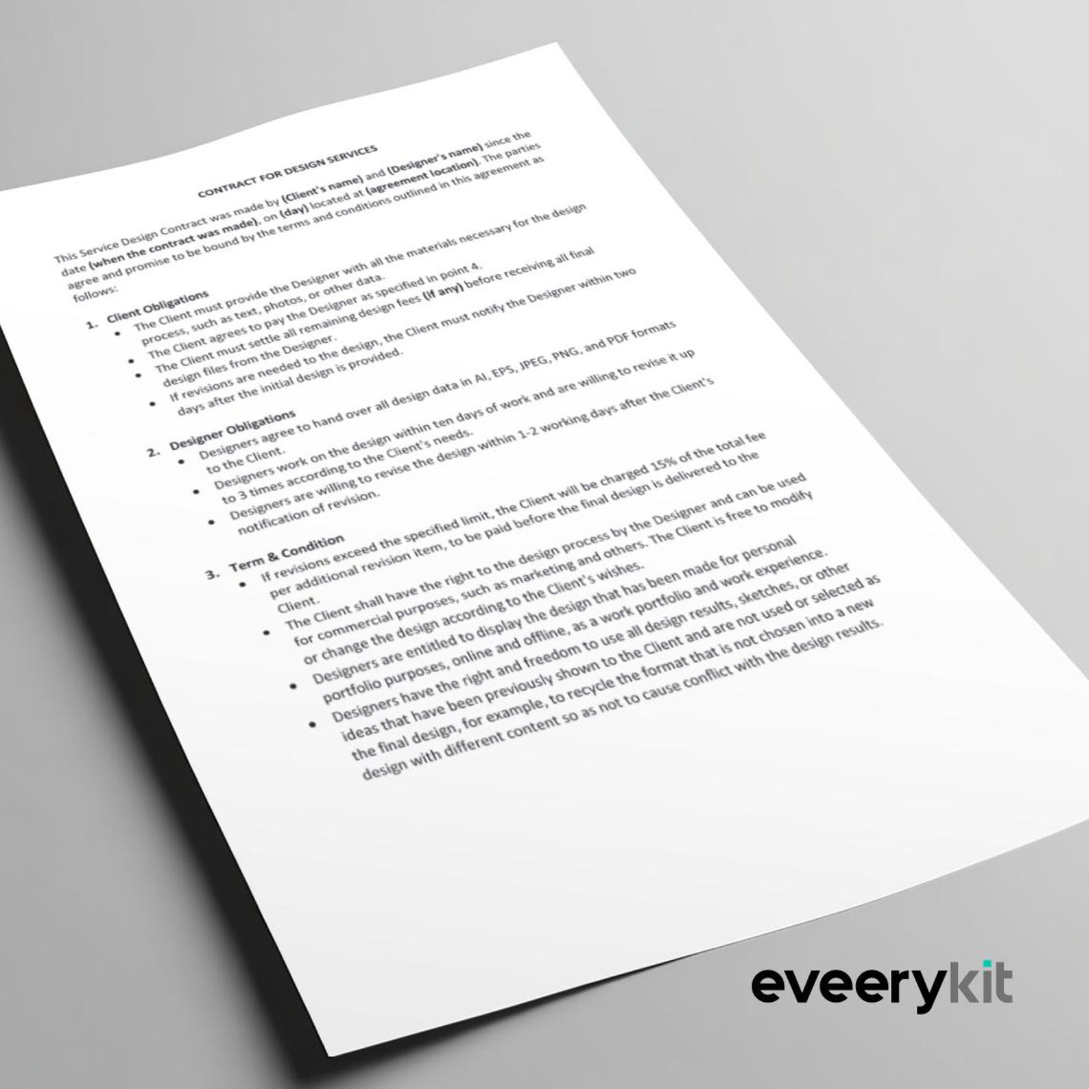 Design Service Contract Template for Freelancers: Quick & Easy - Etsy
