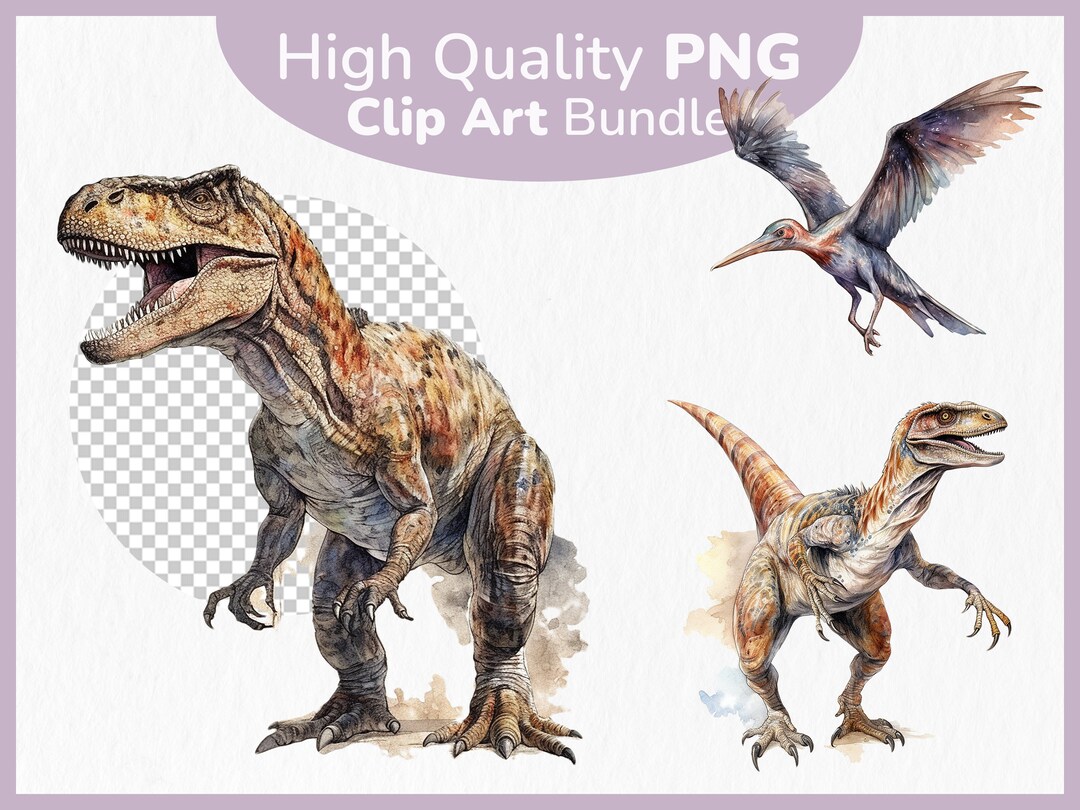 Dinosaur Clipart Bundle 12x PNG Images Transparent - Etsy