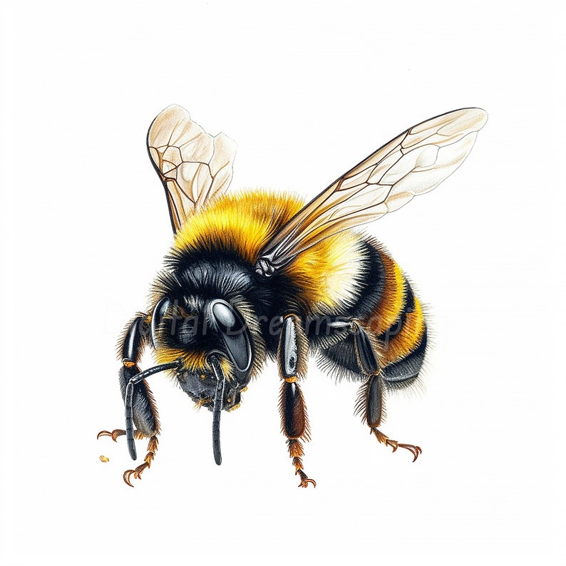 Bumblebee on Flower Clipart Bundle Digital Download - Etsy