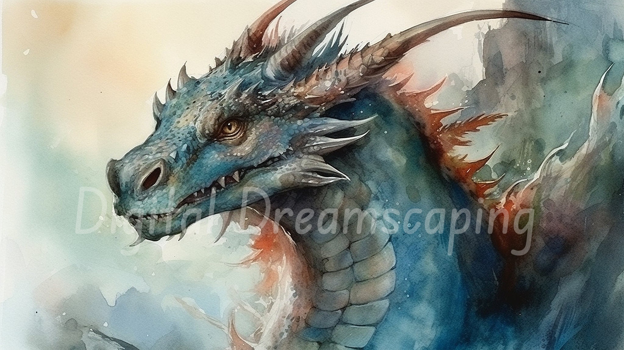 Dragon Lindworm Fantasy Motifs Bundle 02 8x High Quality Watercolor ...