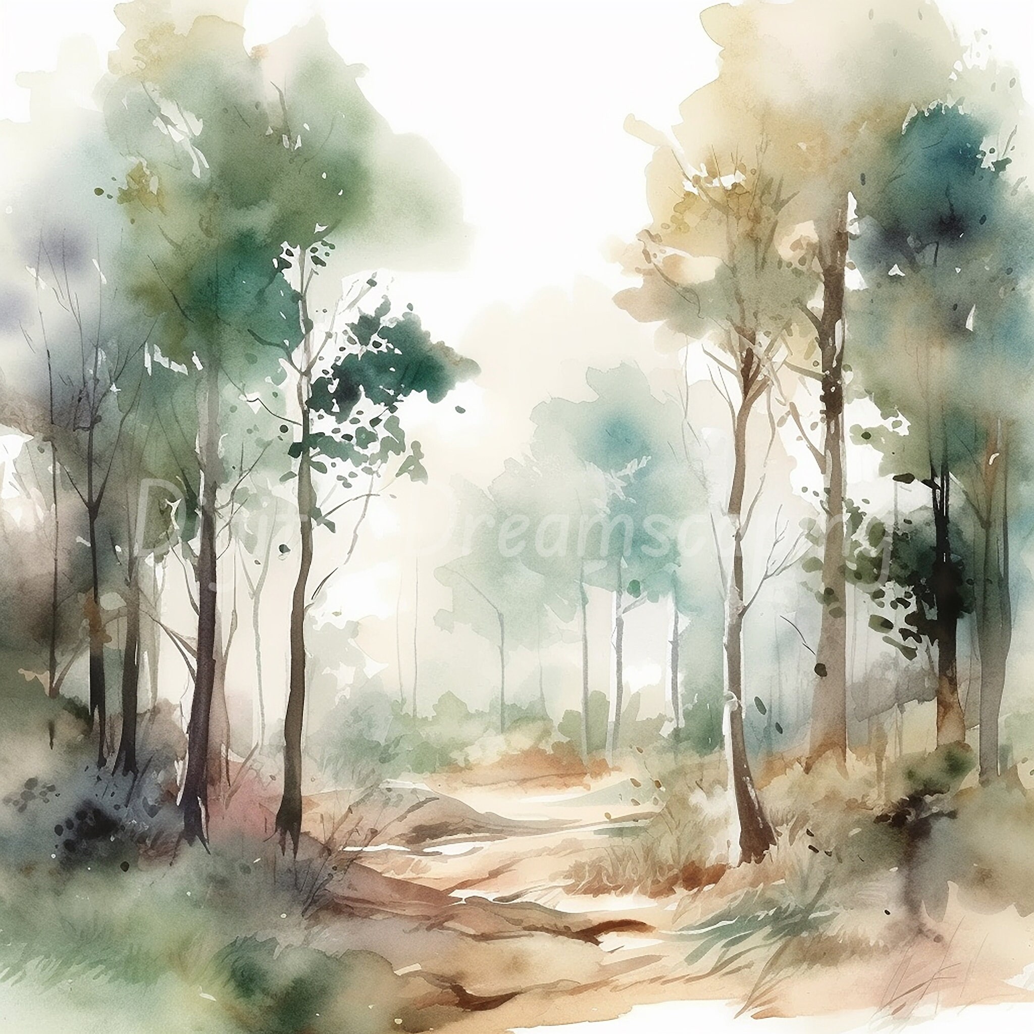 Forest Landscape Clipart Bundle 8x High Quality Watercolor Designs ...