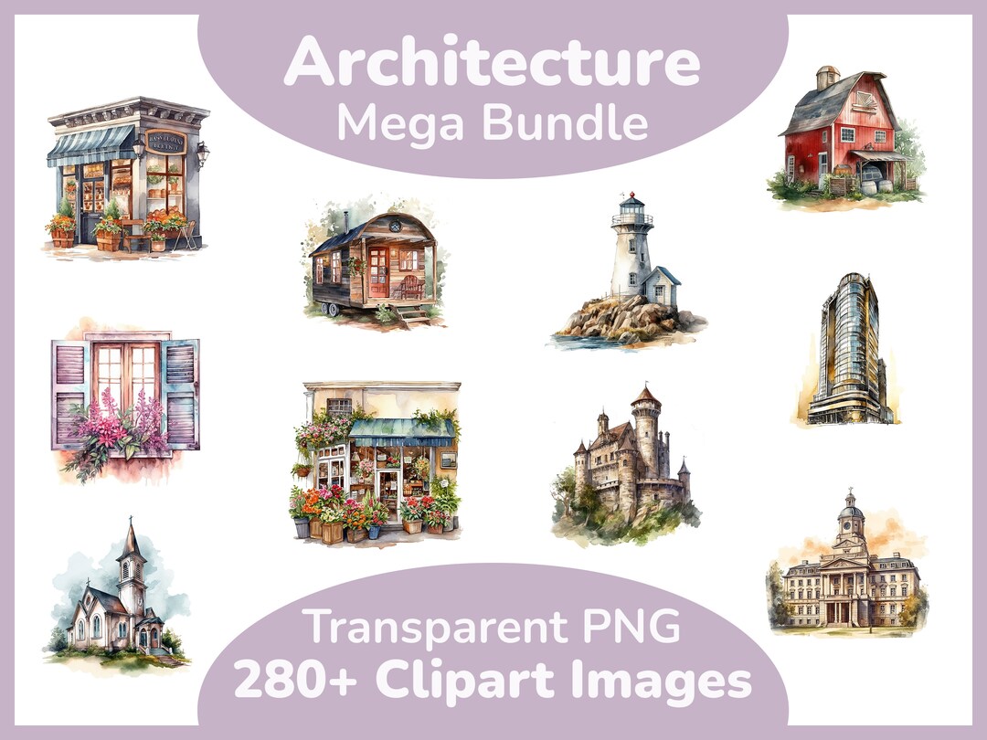 280 Architecture Clipart Mega Bundle 70% off All Articles From Shop ...