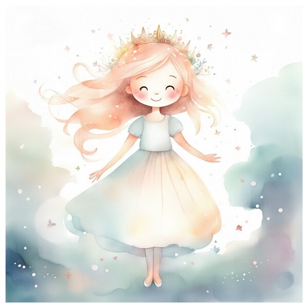 Princess Watercolor - Etsy