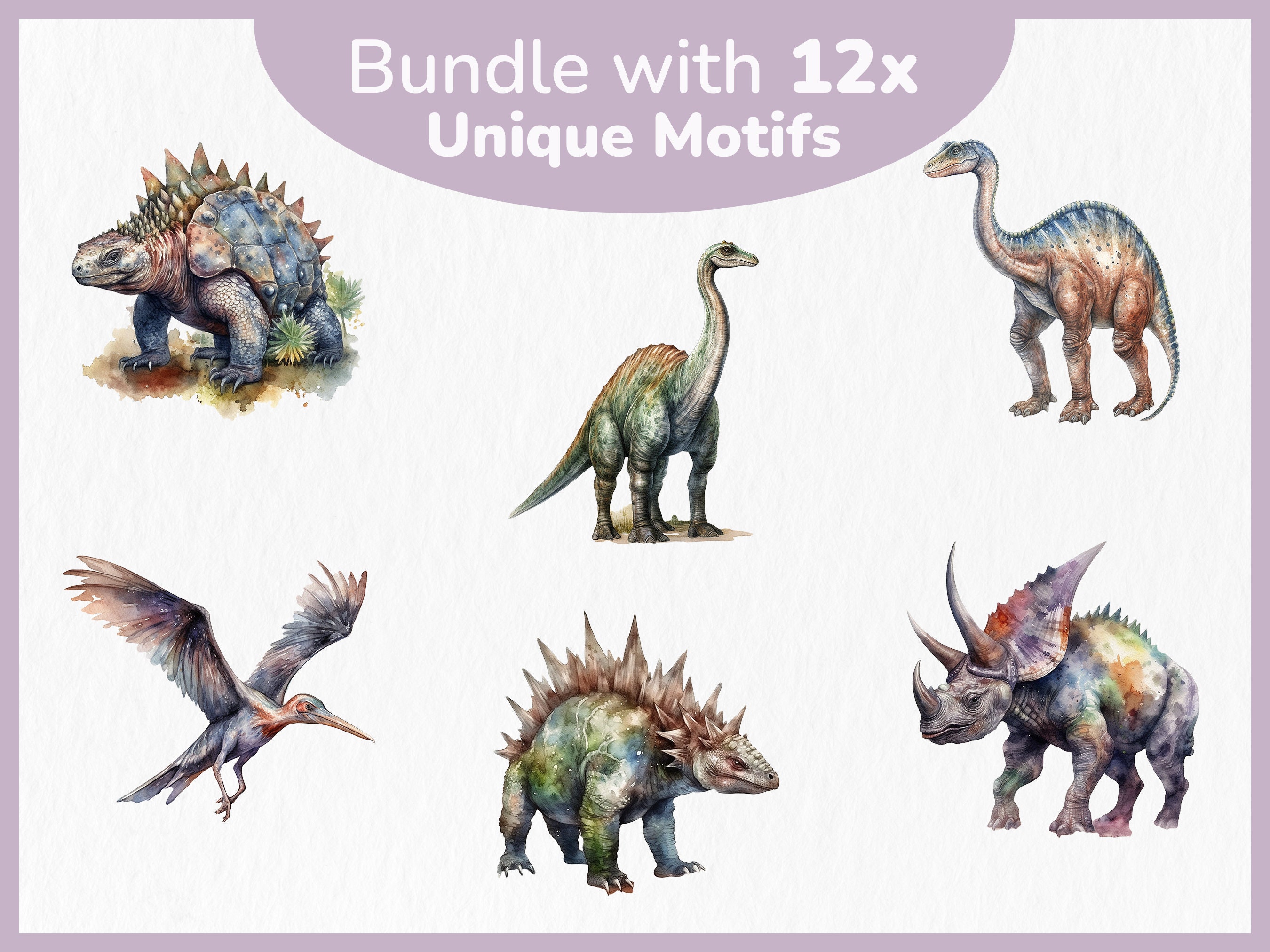 Dinosaur Clipart Bundle 12x PNG Images Transparent Background ...