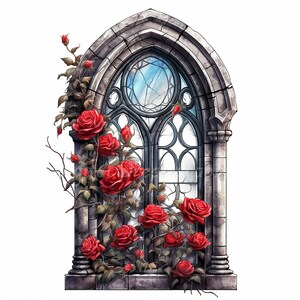 Gothic Window Clipart Bundle Digital Download Watercolor Clip Art for ...