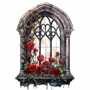 Gothic Window Clipart Bundle Digital Download Watercolor Clip Art for ...