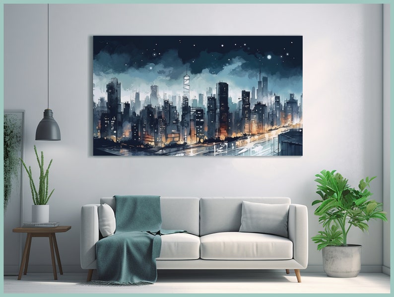 City at Night Motif Bundle 01 8x High Quality Watercolor - Etsy