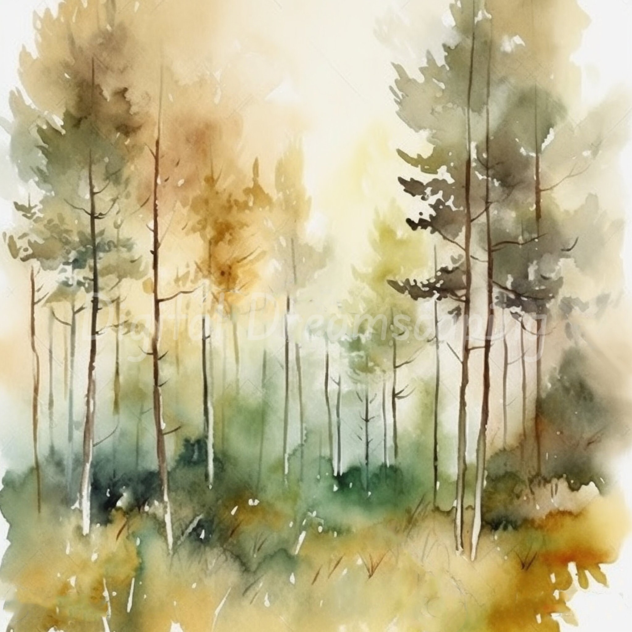 Forest Landscape Clipart Bundle 8x High Quality Watercolor Designs ...