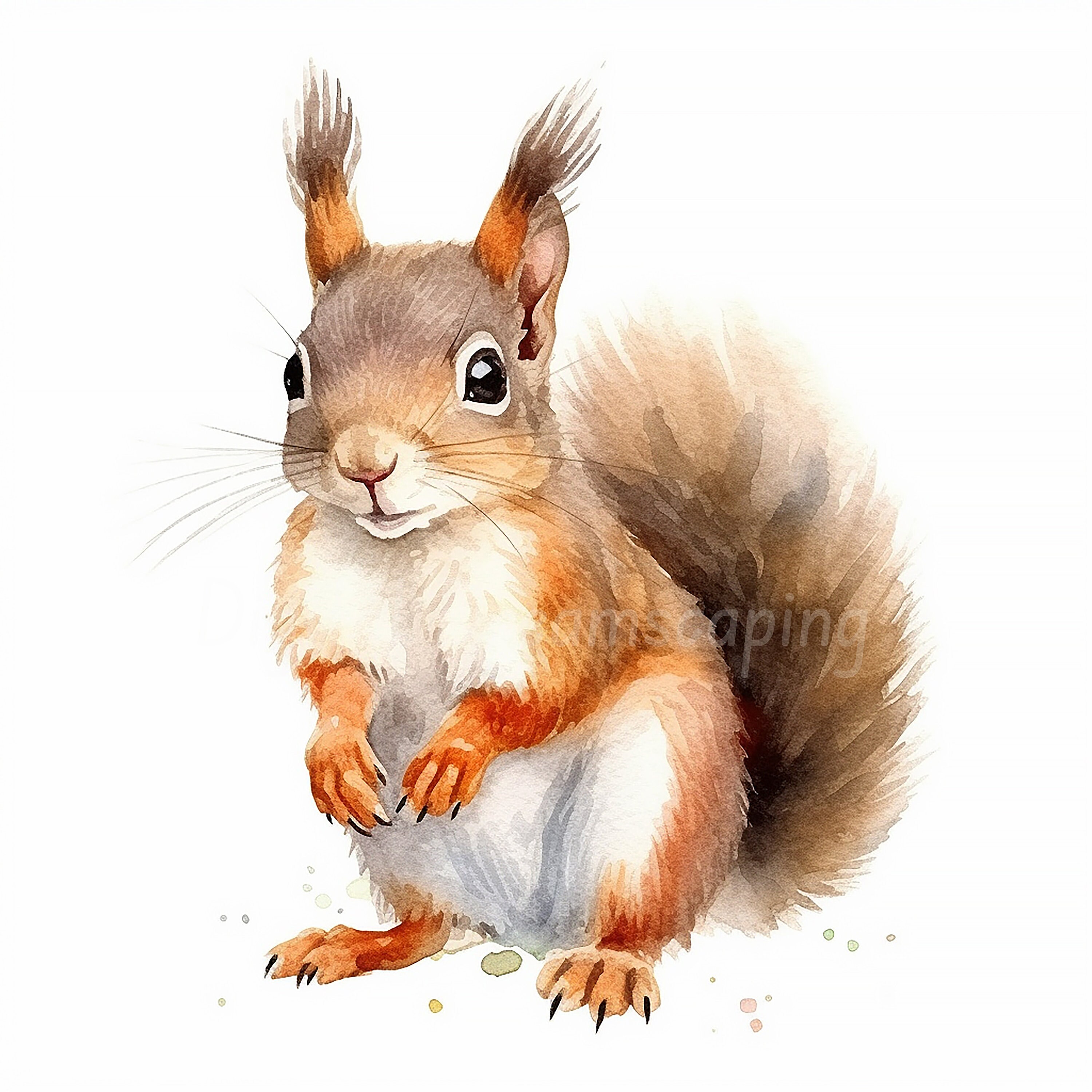 Happy Squirrel Clipart Bundle Digital Download, Watercolor Clip Art ...