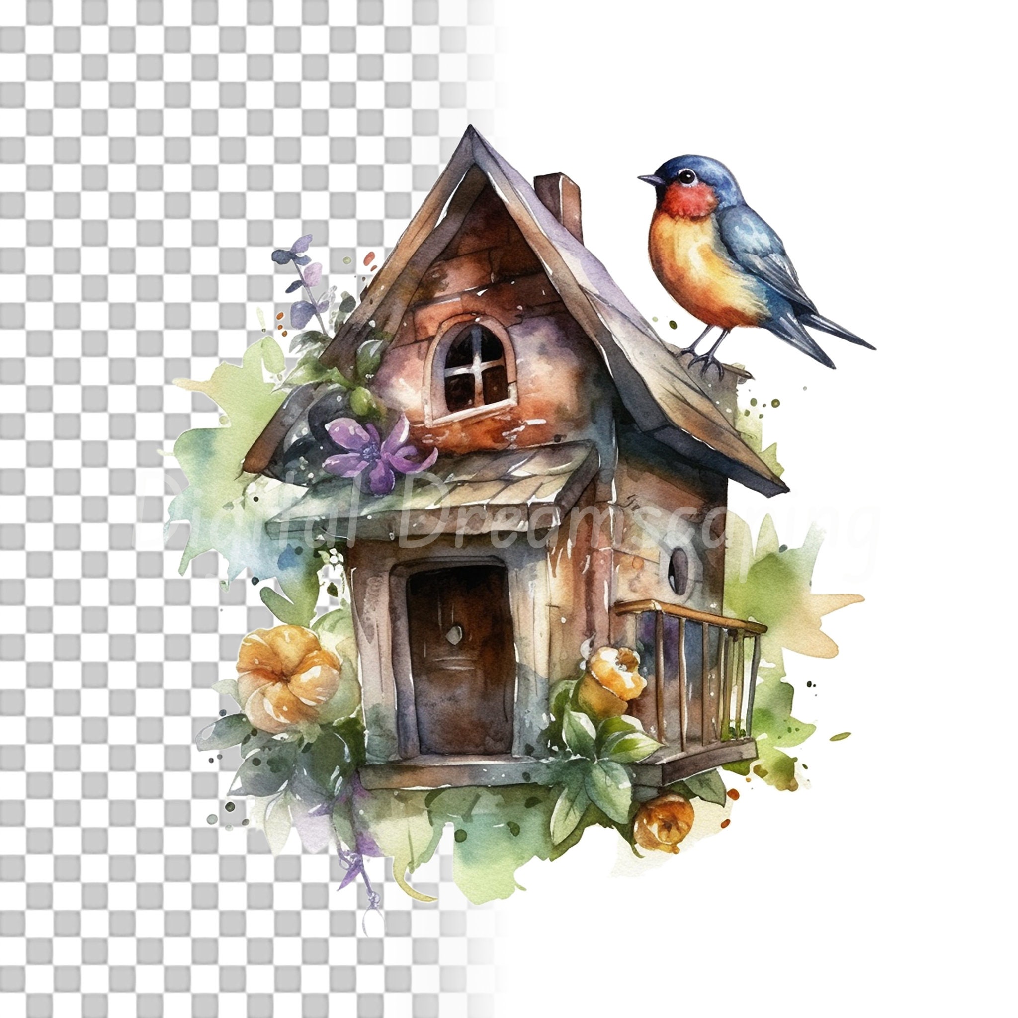 Birdhouse Bird House Clipart Bundle 01 8x Detailed - Etsy