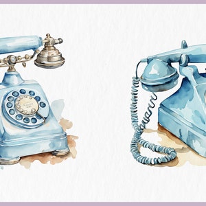 Vintage Telephone Clipart Bundle 12x PNG Images Transparent Background ...