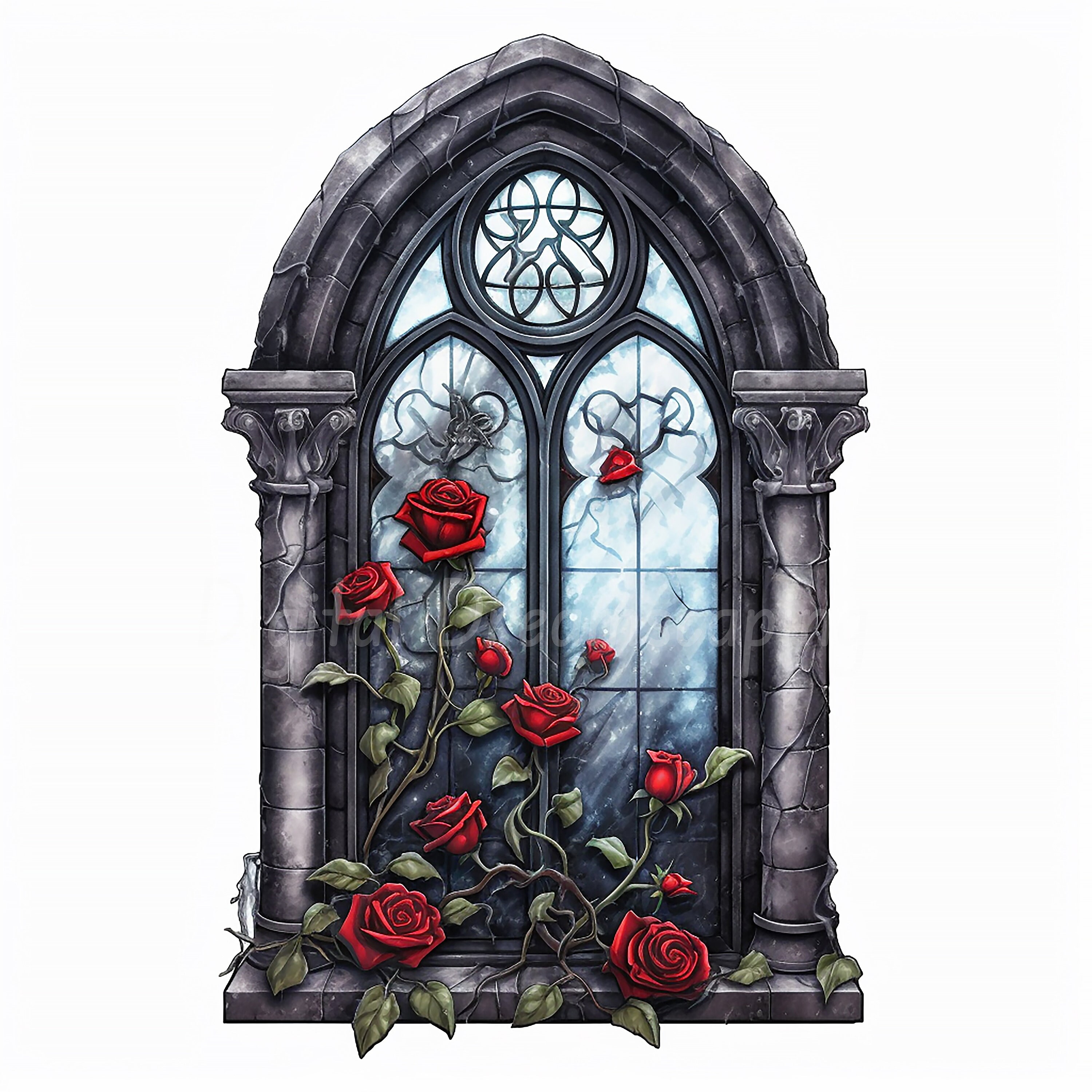 Gothic Window Clipart Bundle Digital Download Watercolor Clip Art for ...