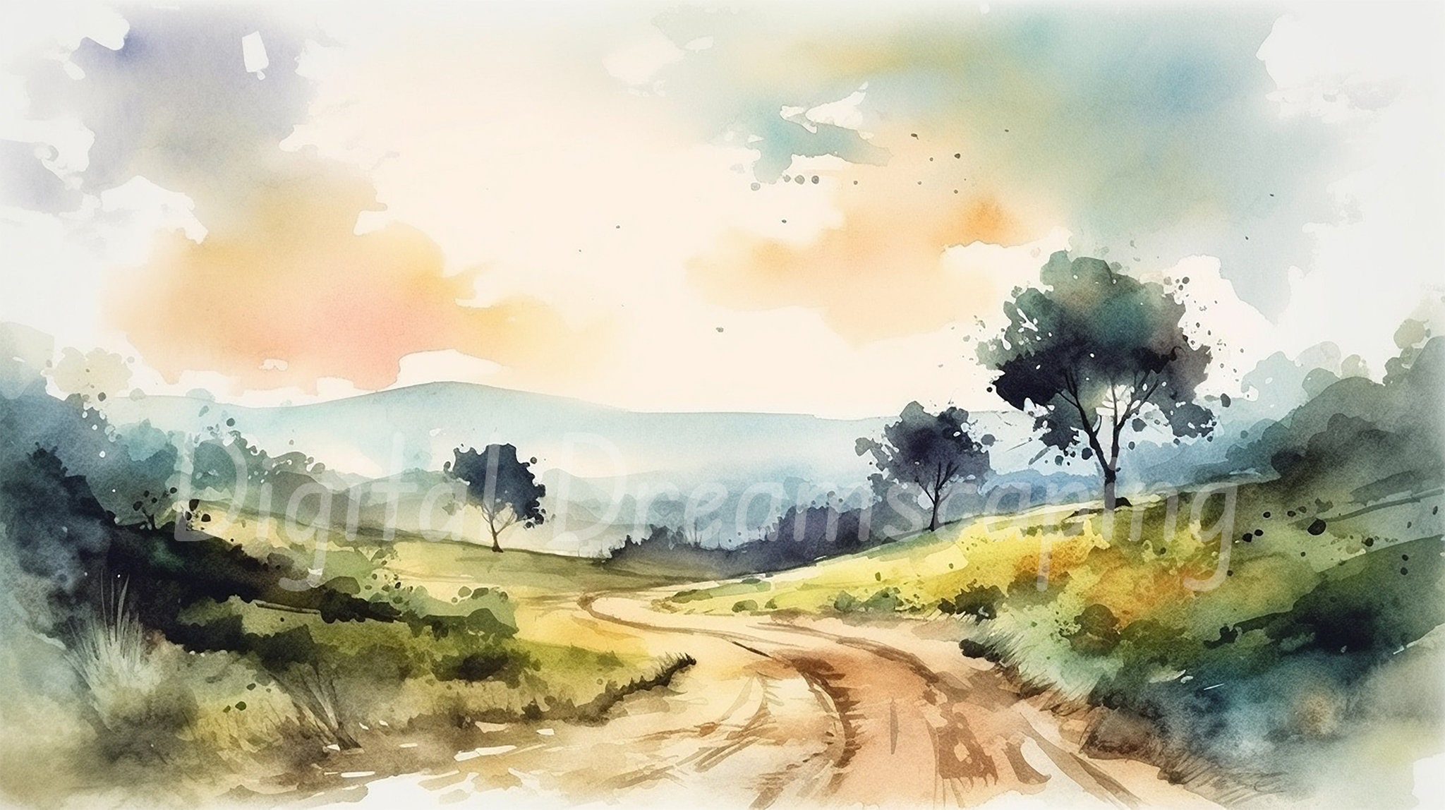Dirt Road Way Motifs Bundle 01 8x High Quality Watercolor - Etsy