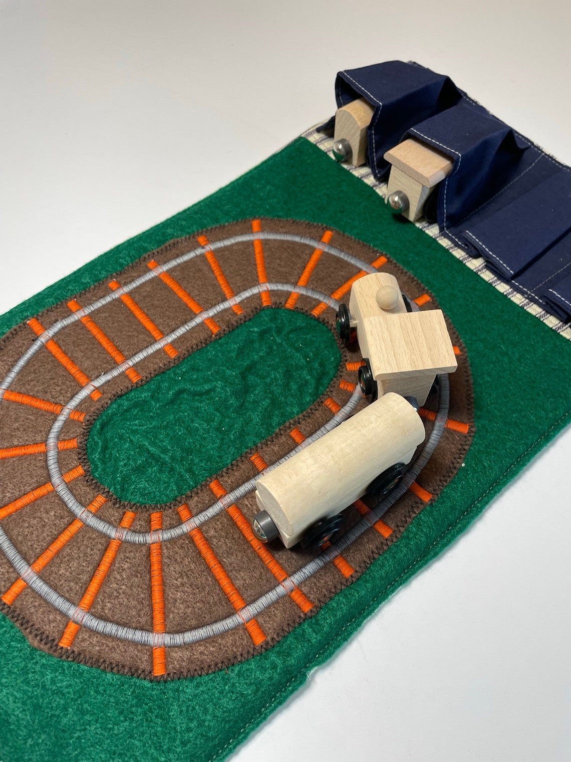 Take-along Train Track: Handmade Compact Toy Train Playscape, Organizer ...