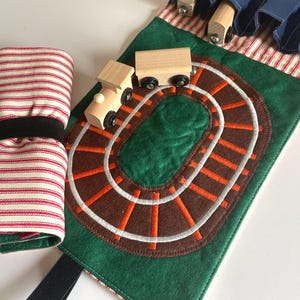 Take-along Train Track: Handmade Compact Toy Train Playscape, Organizer ...