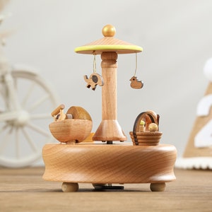 Puppy Paradise Music Box, Wooden Music Box, Custom Wooden Handmade ...