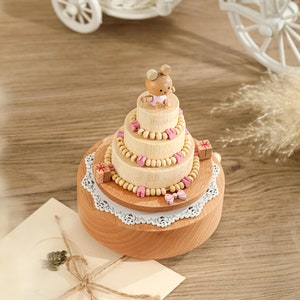 Bunny Cake Birthday Music Box, Wooden Music Box, Custom Wooden Handmade ...