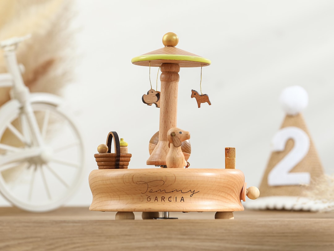 Puppy Paradise Music Box, Wooden Music Box, Custom Wooden Handmade ...