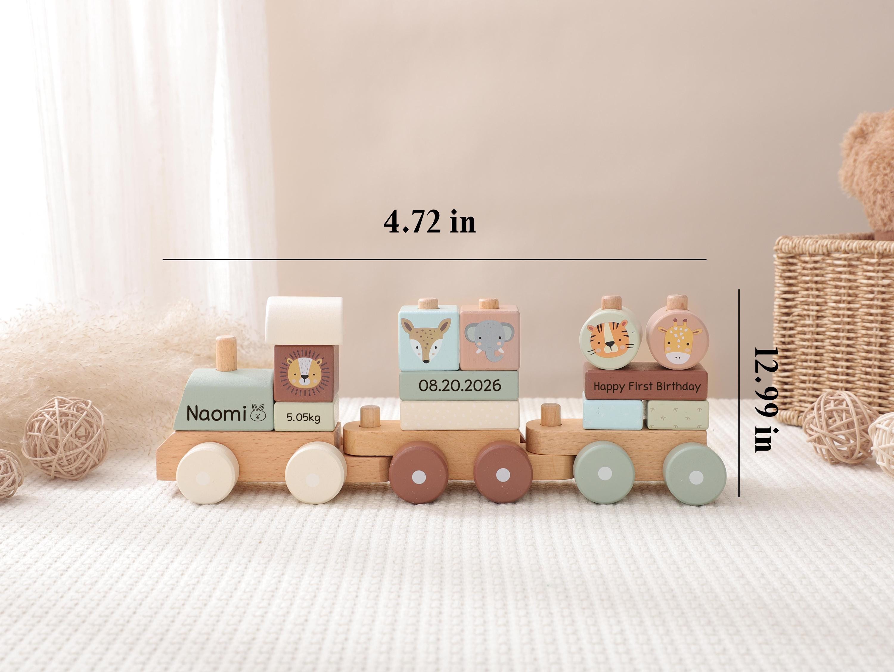 Personalised Wooden Blocks Train Set, Custom Children's Gift ...