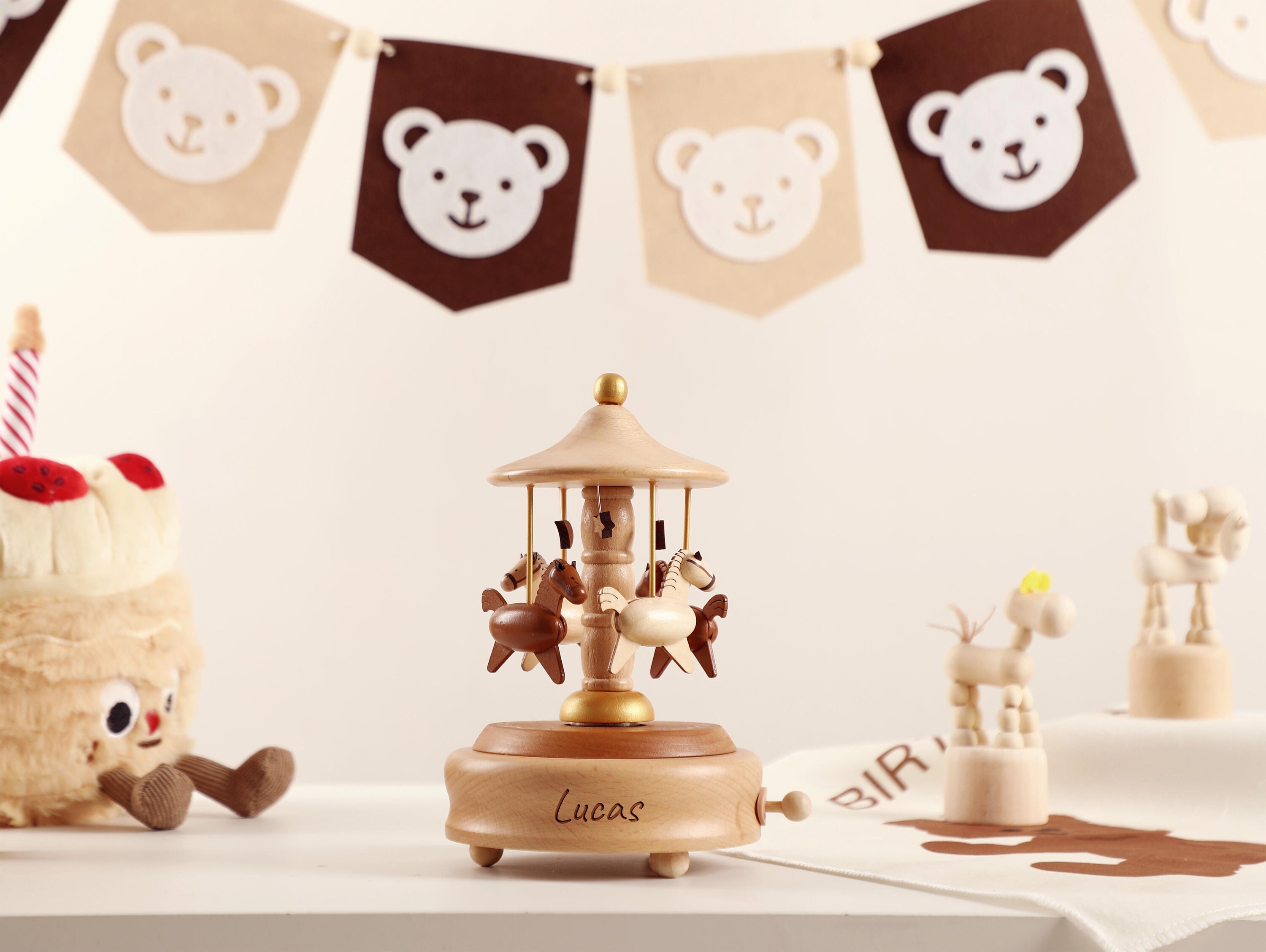 Custom Music Box, Musical Carousel, Handmade Personalized Wooden ...