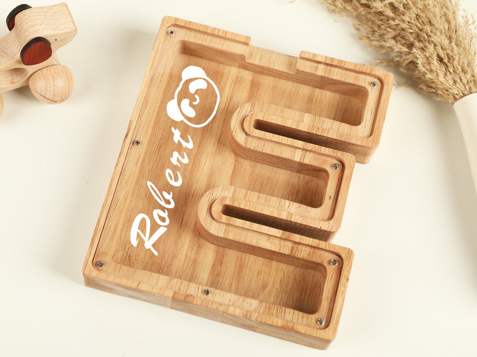 Wooden Alphabet Bank Personalize Wooden Letter Piggy Bank - Etsy