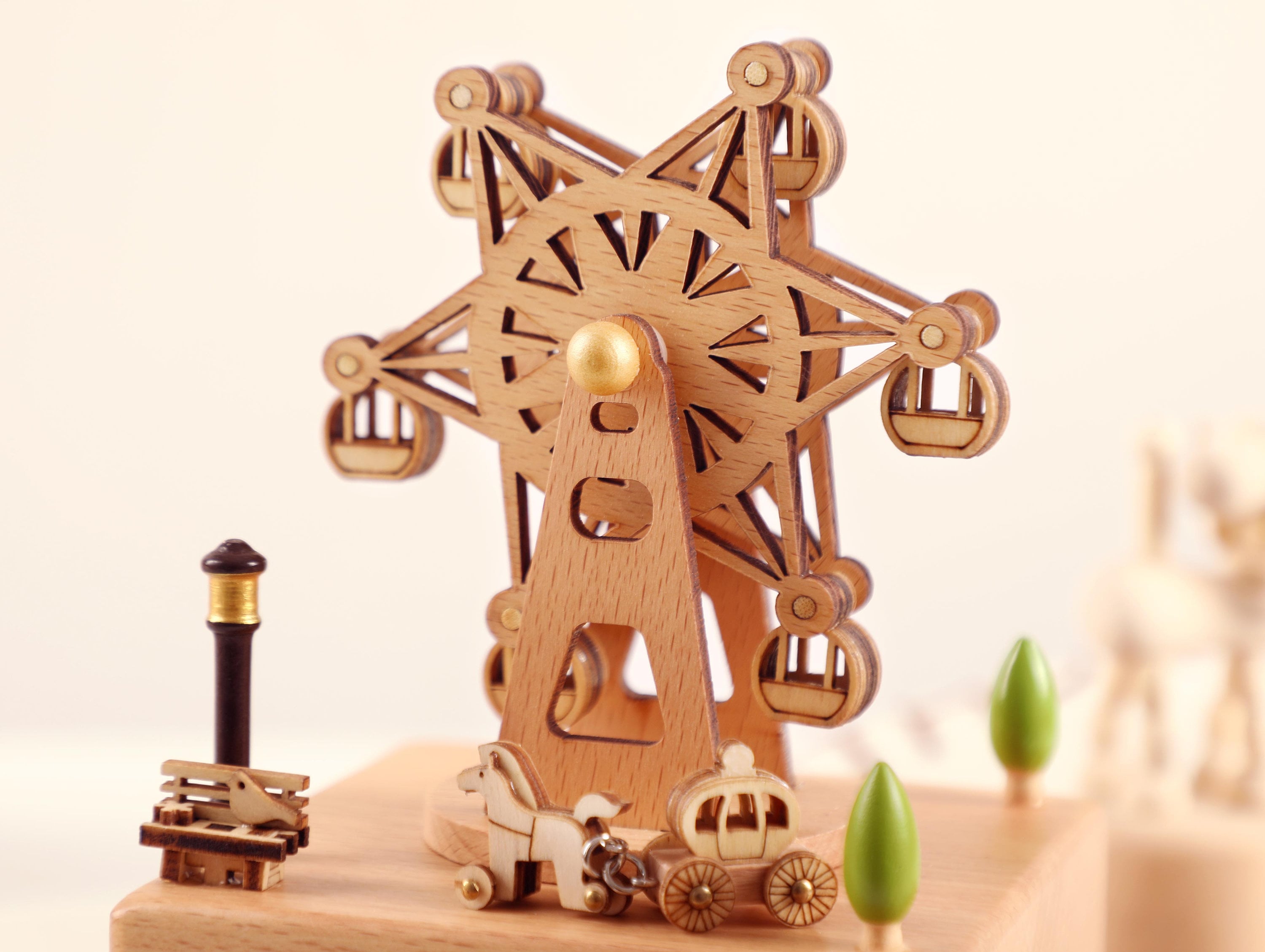 Ferris Wheel Birthday Music Box, Wooden Music Box, Custom Wooden ...
