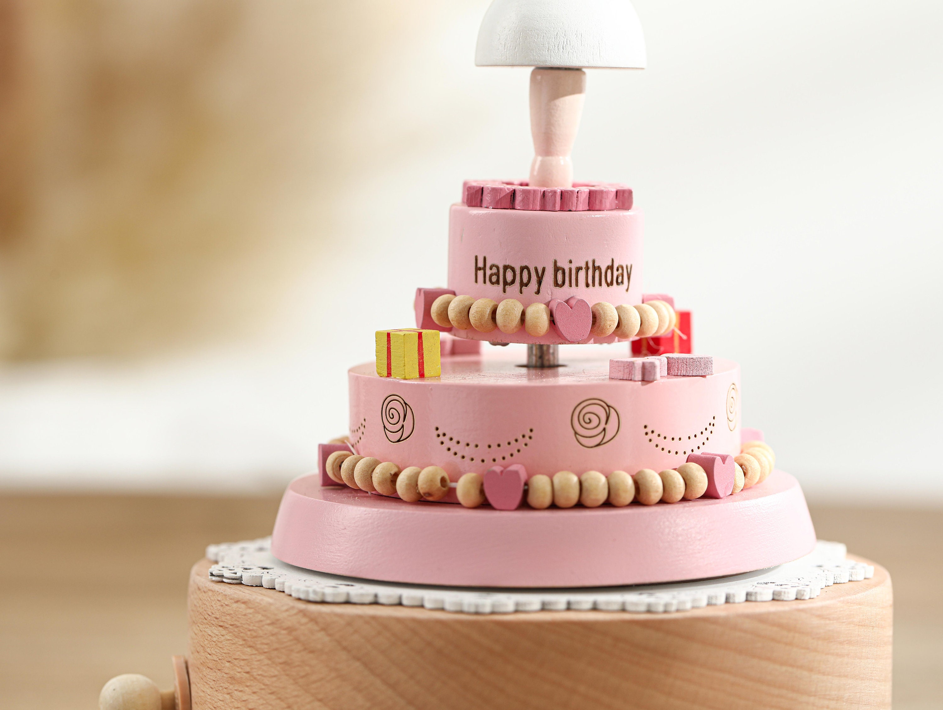 Ballet Girl Cake Birthday Music Box, Wooden Music Box, Custom Wooden ...