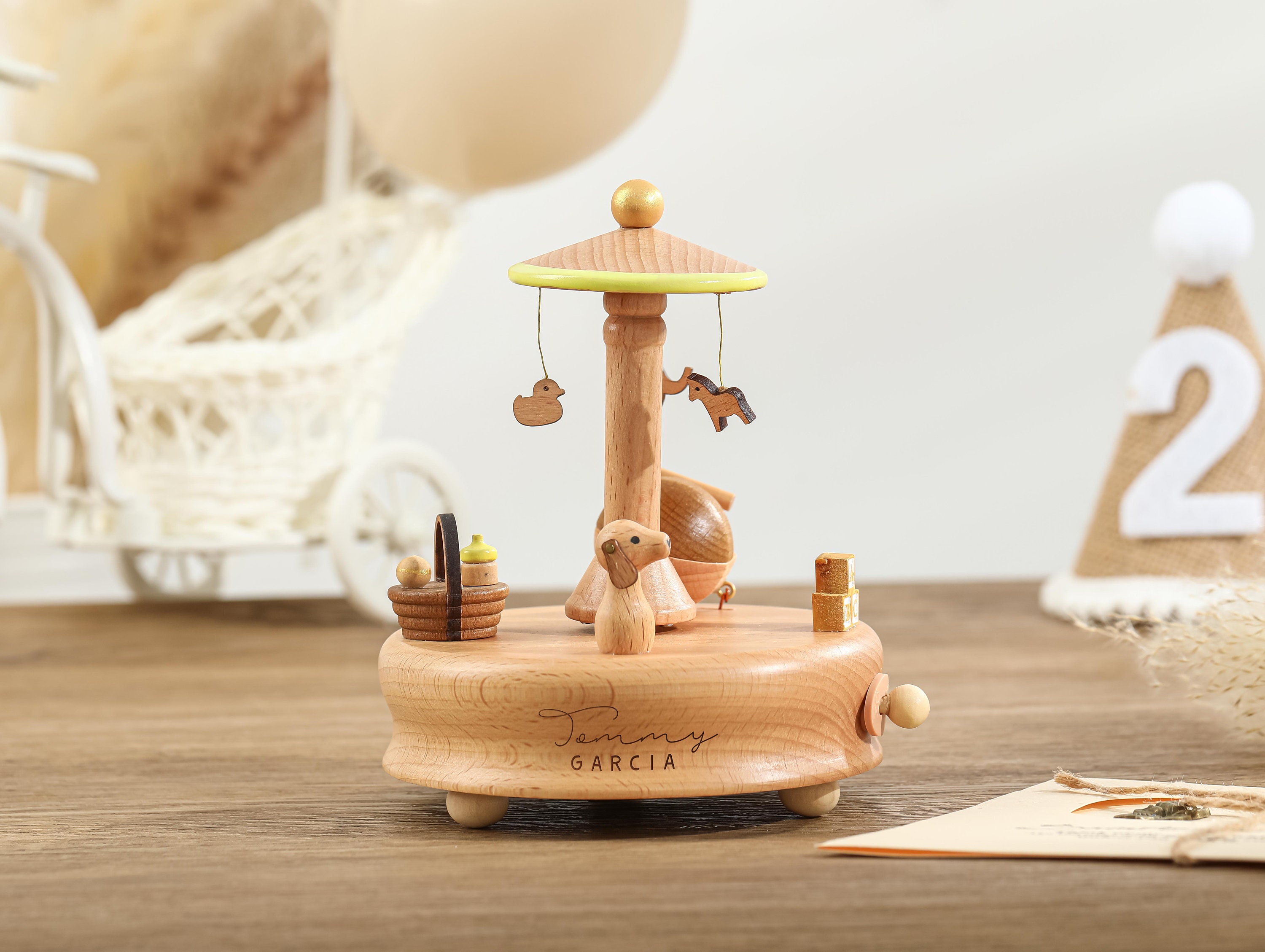 Puppy Paradise Music Box, Wooden Music Box, Custom Wooden Handmade ...