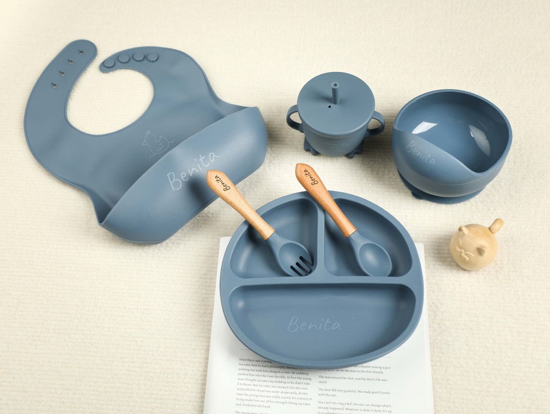 Deepblue Silicone Weaning Set, Silicone Tableware, Personalised Child ...