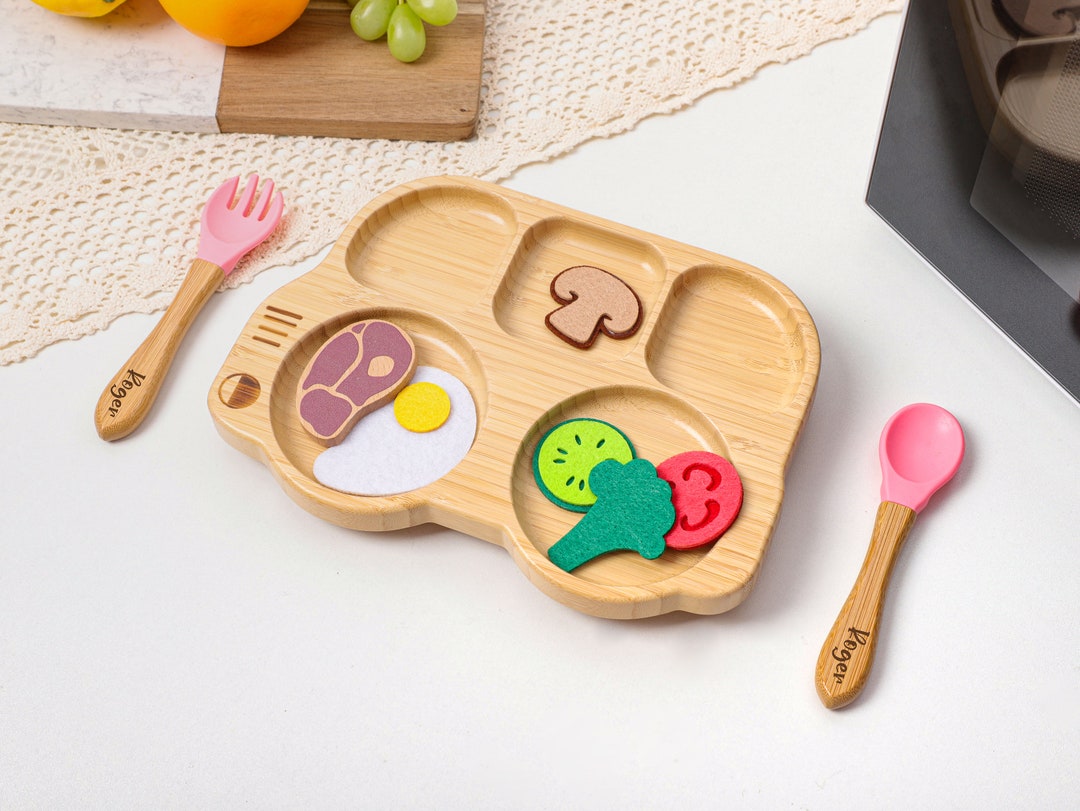 Personalized Bamboo Plate Suction Cup, Personalized Baby Plate ...
