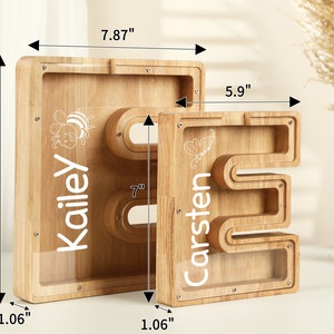 Wooden Alphabet Bank, Personalize Wooden Letter Piggy Bank, Custom ...