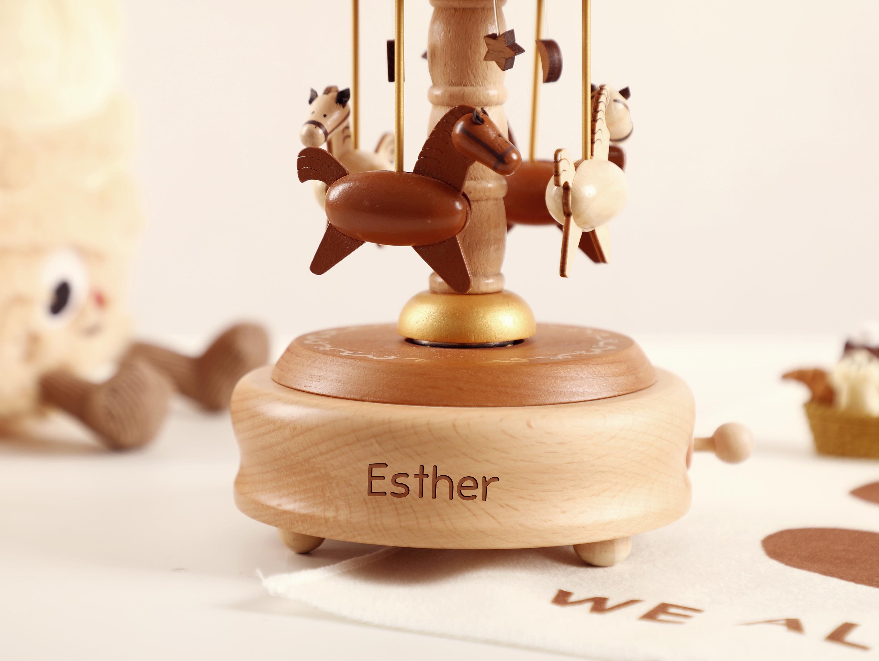 Custom Music Box, Musical Carousel, Handmade Personalized Wooden ...