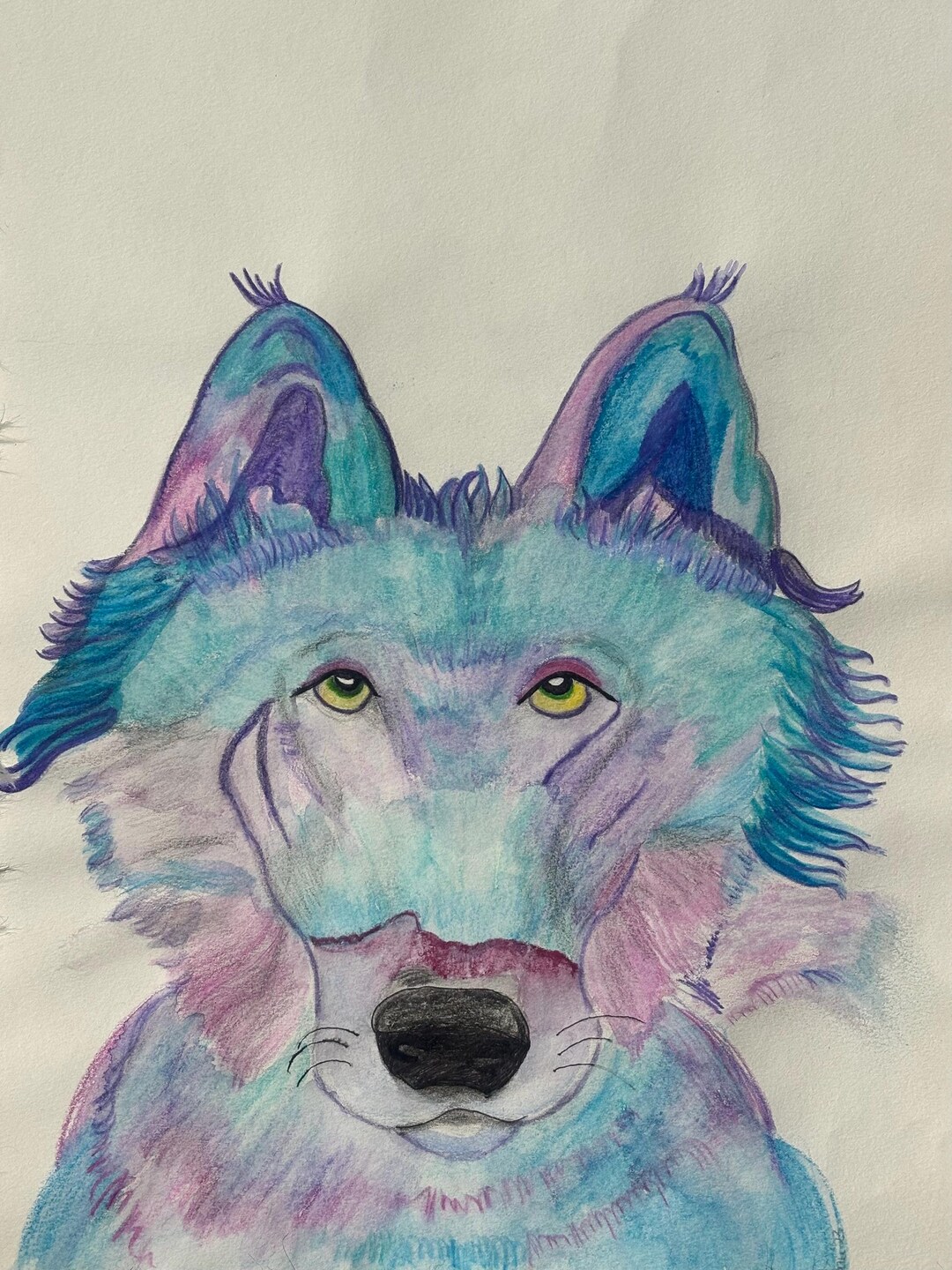 Watercolour Wolf - Etsy