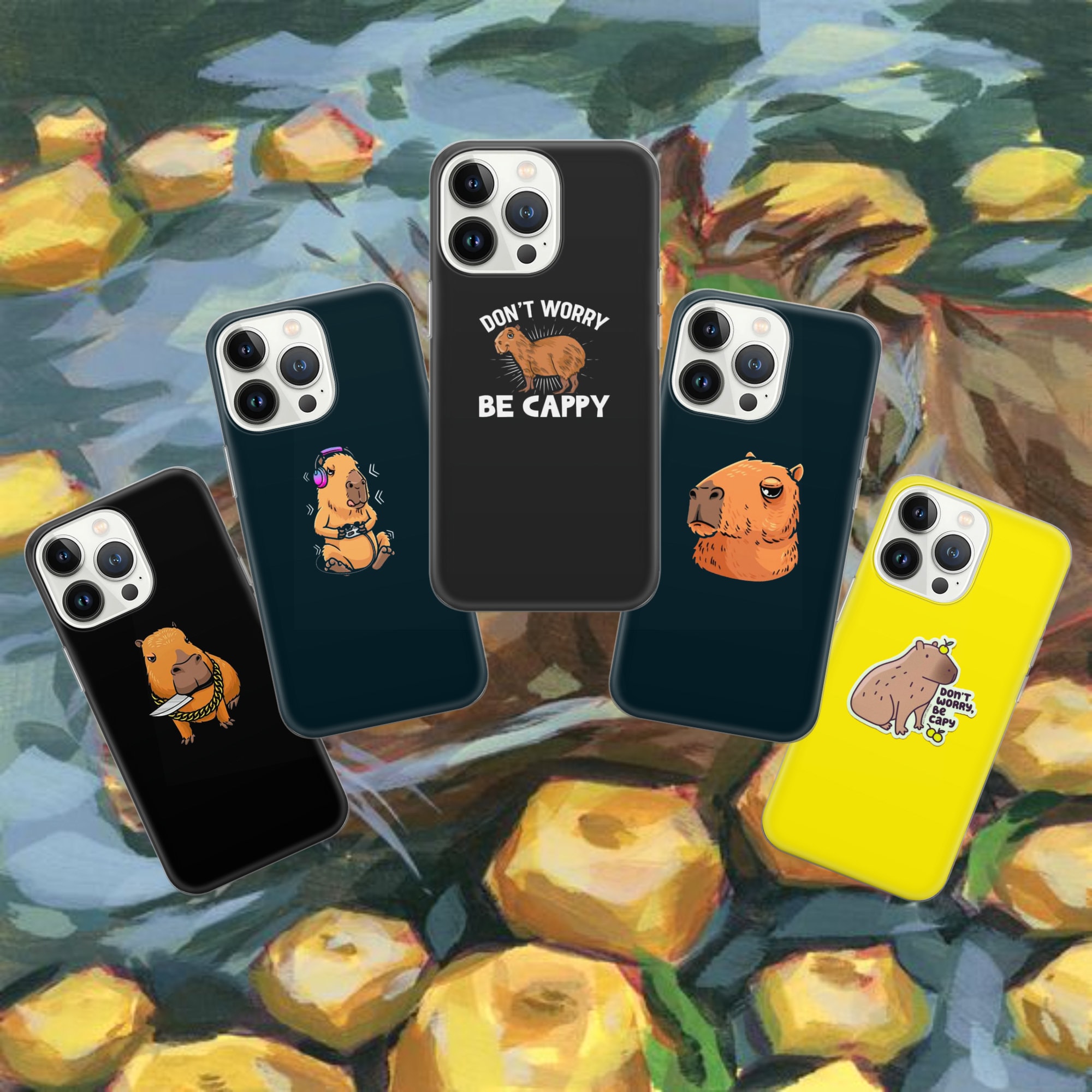 Cute Capybara Phone Case Capybara Signs Cover for Pixel 7 6A, iPhone 14 ...