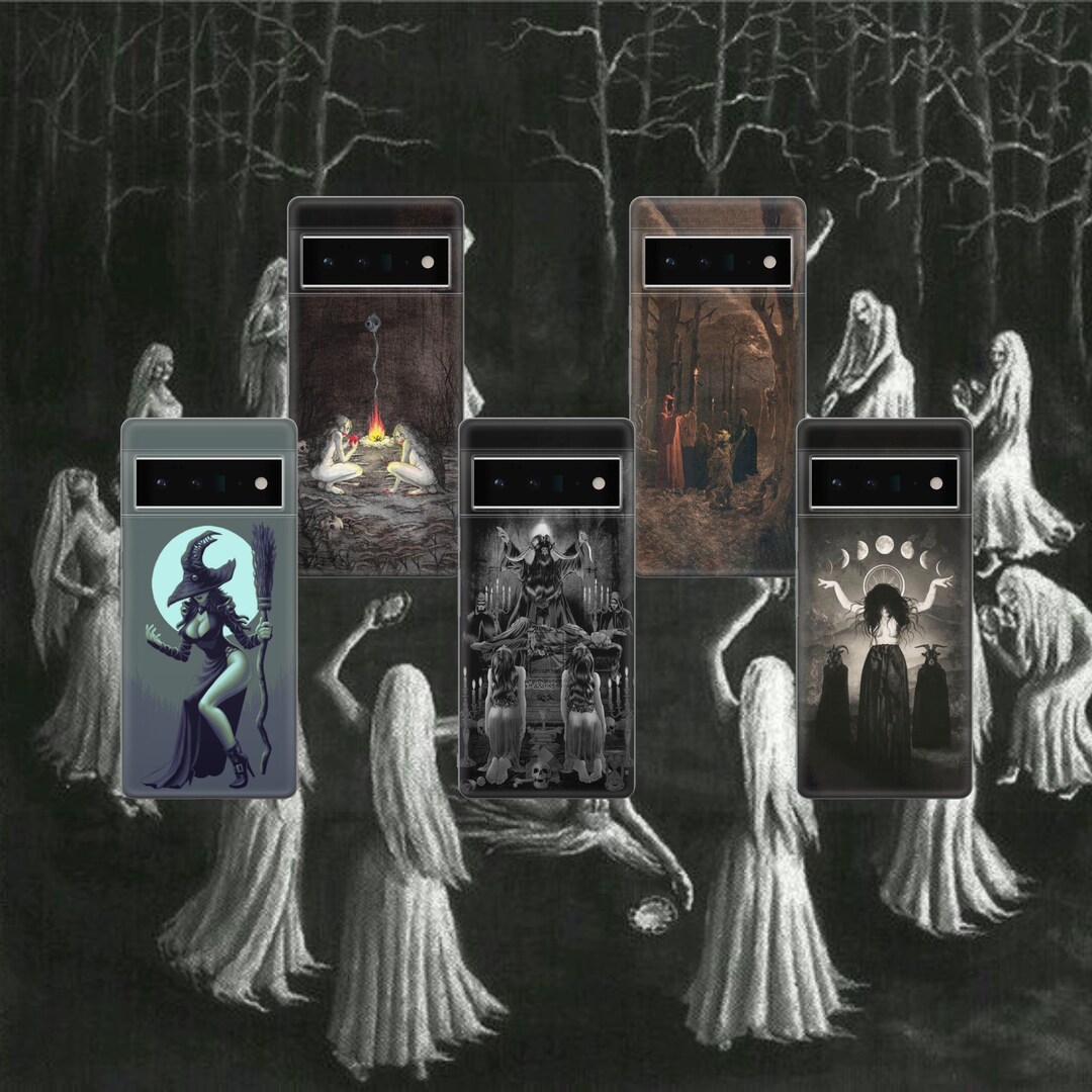 Horror Witch Phone Witch Cover for Pixel 7 6A, iPhone 14 13 12 Pro 11 ...