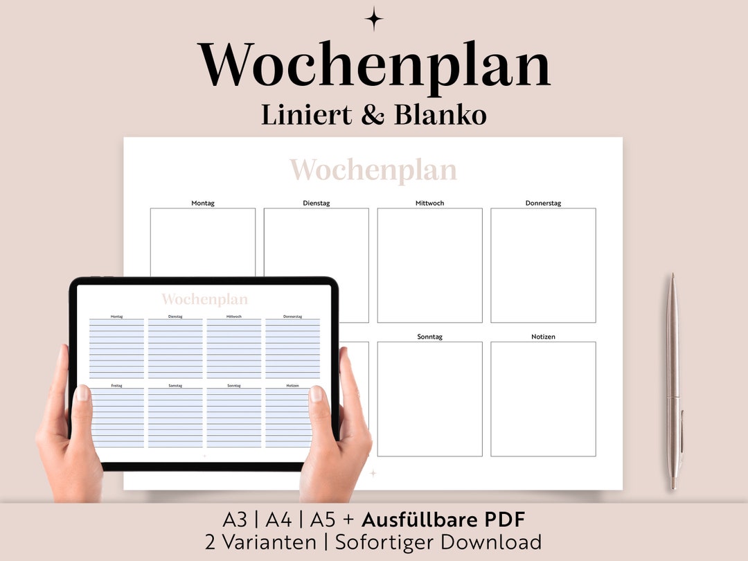 Weekly Planner to Print Out | A3/a4/a5/fillable PDF | Weekly Planner ...