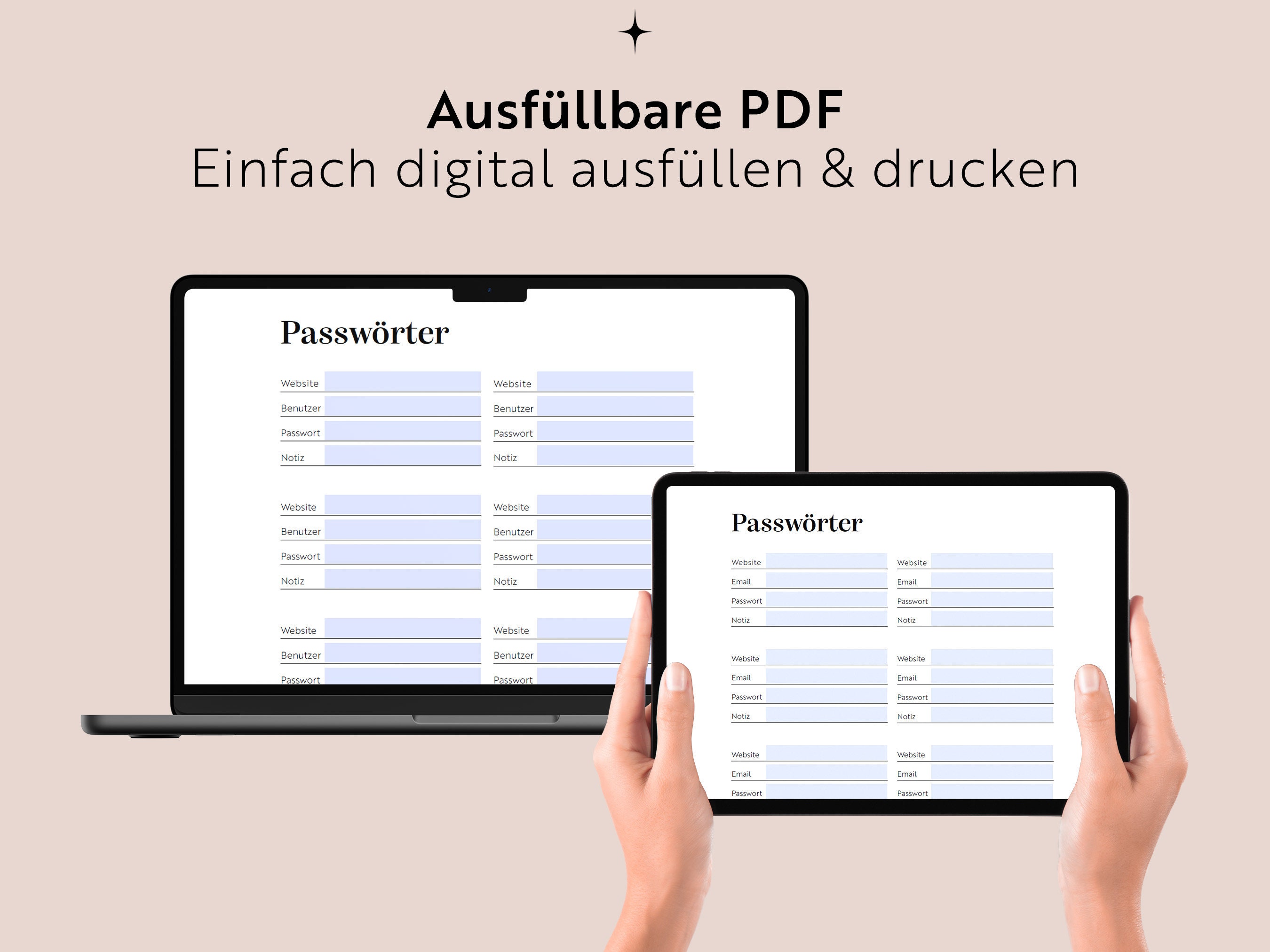 Passwörter Liste | A4/A5/Ausfüllbare PDF | Digital | Login ...