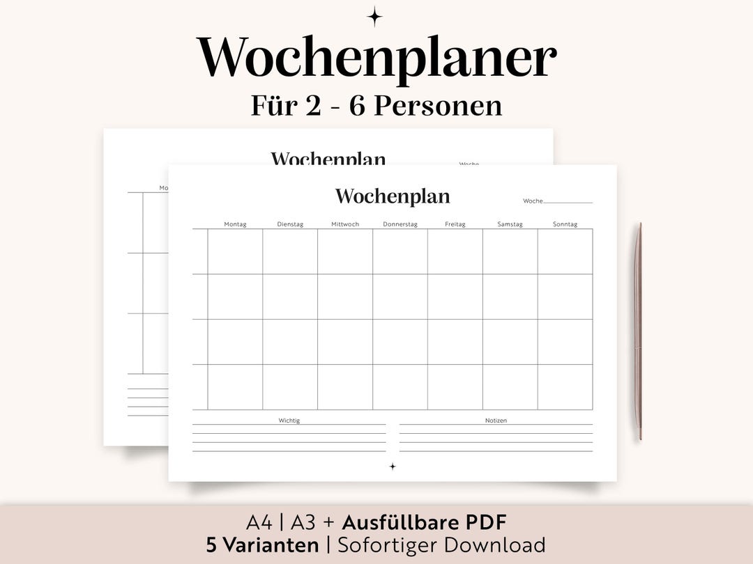 Weekly Planner to Print (A3, A4, Fillable PDF) | Weekly Planner for ...
