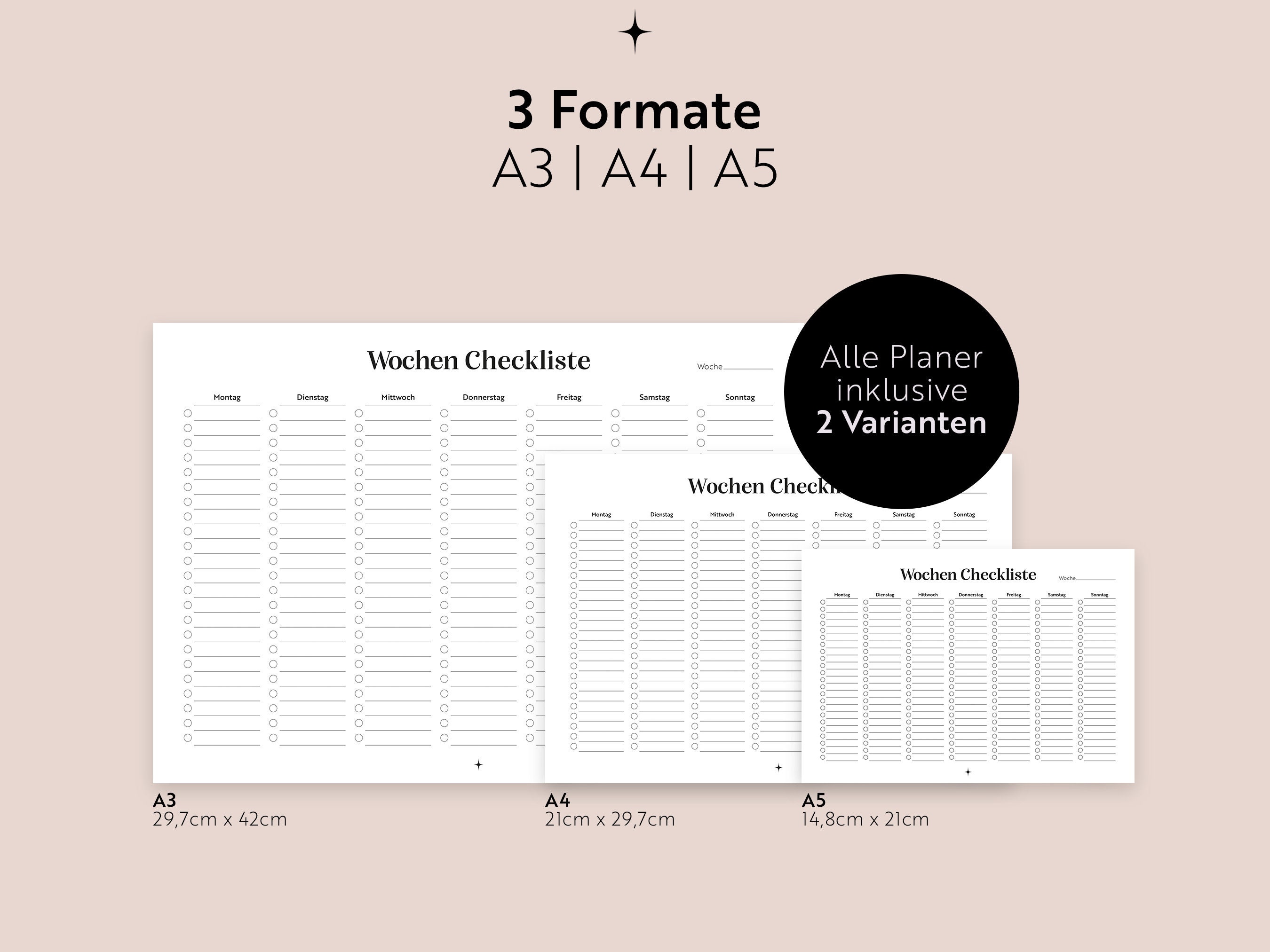 Weekly Checklist | A3/a4/a5/fillable PDF | Weekly to Dos | Work Planner ...