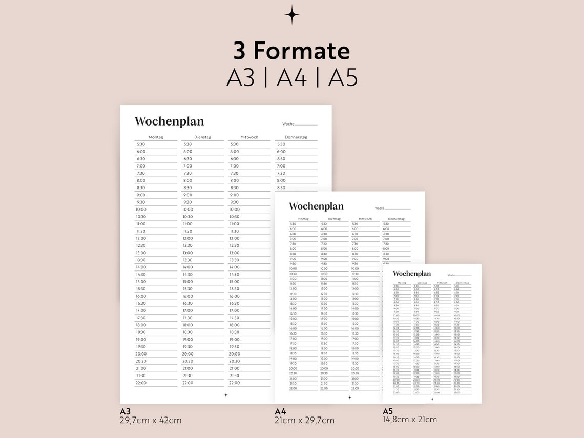 Weekly Planner to Print | Half Hourly | to Dos & Notes | A3/a4/a5 ...