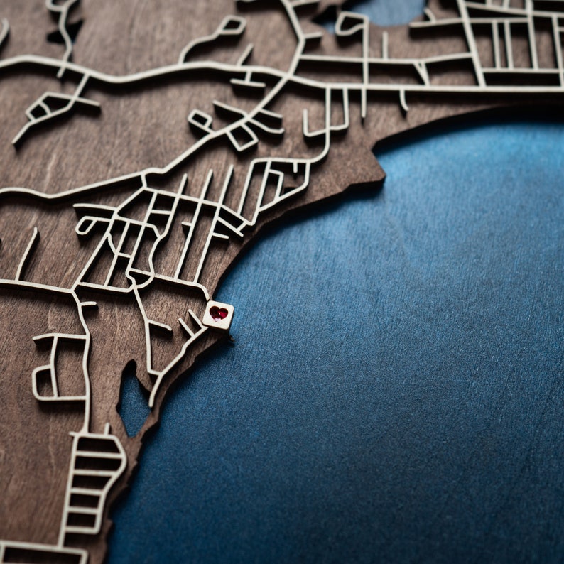 Winona Wood Map | Handmade Custom Wall Art | Personalized City Map - Etsy