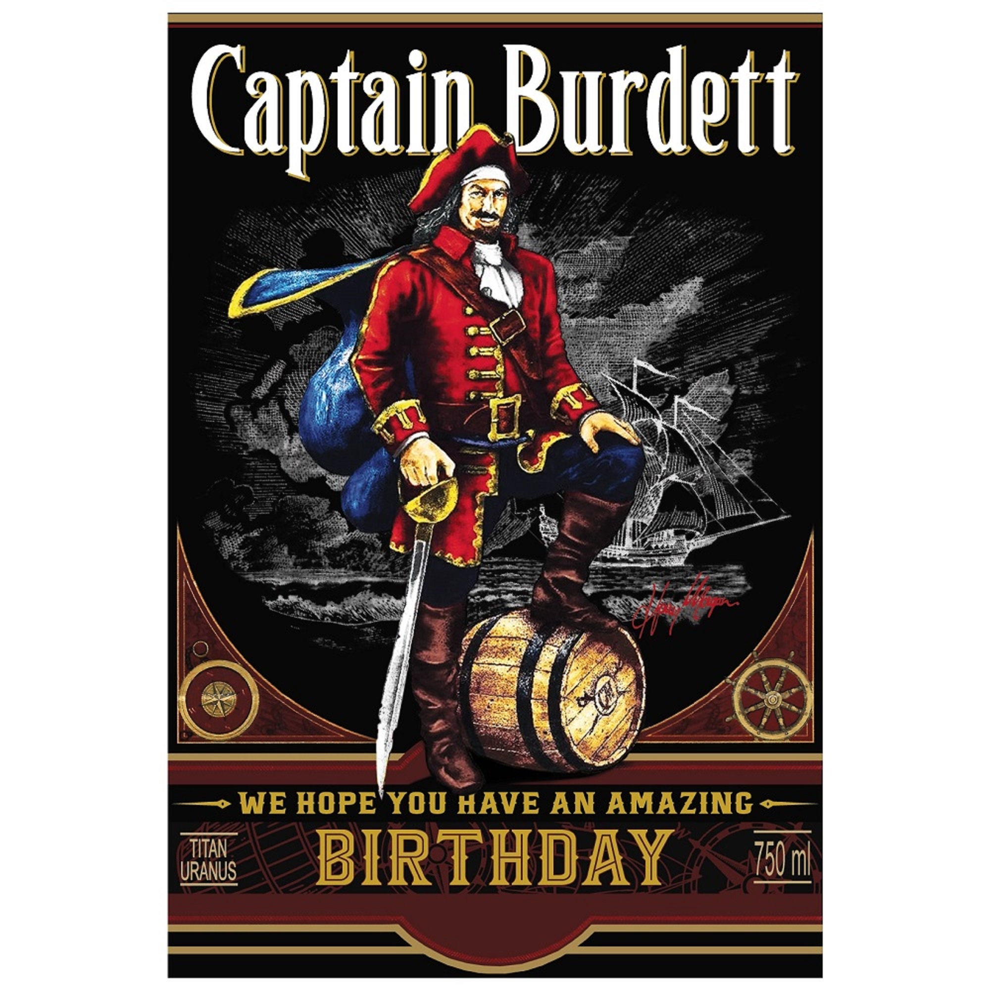 Custom Captain Morgan Dark Rum - 1 Liter, 750ml or 700ml Bottle ...